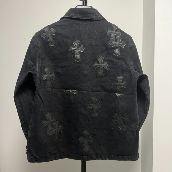 Chrome Hearts | Jackets & Coats | Chrome Hearts Denim Cross Leather ...
